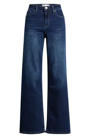 YMI High Waist Wide Leg Jeans In Dark Wash Denim