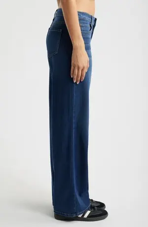 YMI Britney Low Rise Wide Leg Jeans - Dark Blue