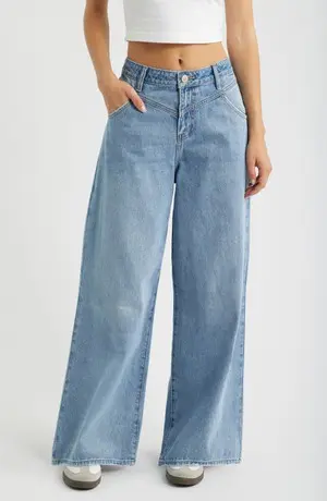 YMI Relaxed Wide Leg Jeans - Light Blue