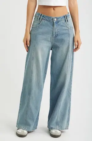YMI Relaxed Wide Leg Jeans - Medium Blue