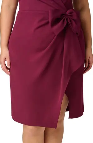 Adrianna Papell Sleeveless Bow Crepe Sheath Dress