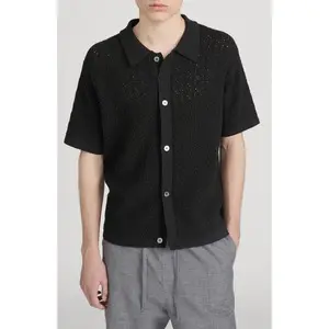 FRAME Open Stitch Cardigan - Black