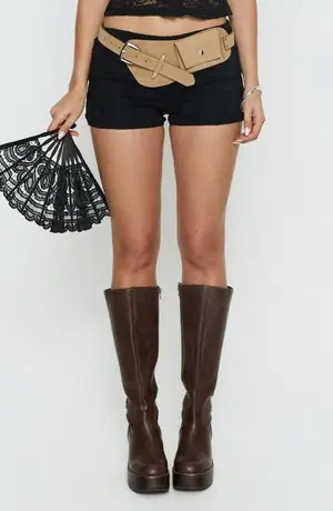 Princess Polly Daveney Lace Micro Shorts - Black