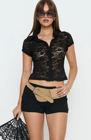 Princess Polly Daveney Lace Micro Shorts