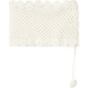 Mango Side Tie Crochet Cover-up Miniskirt - Ecru