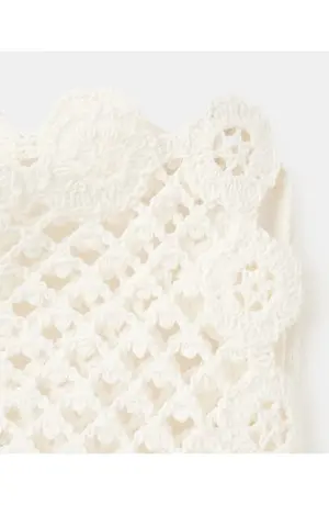 Mango Side Tie Crochet Cover-up Miniskirt