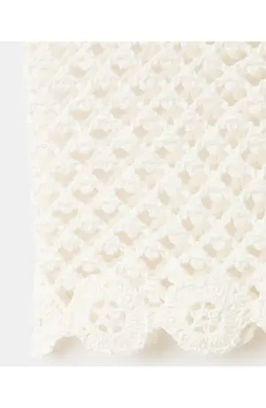 Mango Side Tie Crochet Cover-up Miniskirt