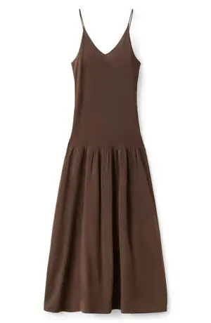 Mango Gathered Sleeveless Midi Dress