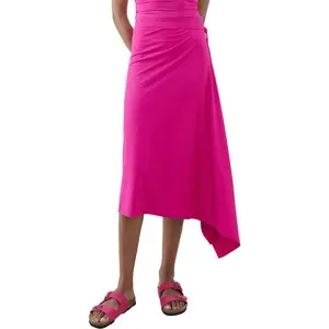Mango Asymmetric Midi Skirt - Fuchsia