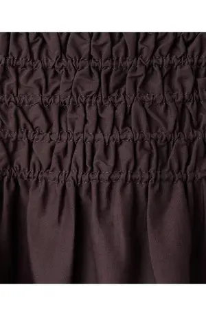 Mango Shirred Waist Midi Skirt - Chocolate
