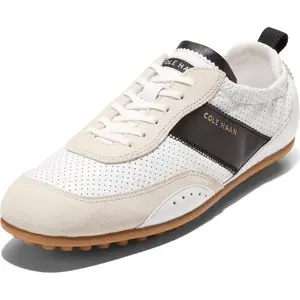 Cole Haan Grandpro Travina Perforated Sneaker - White/black/silver Birch