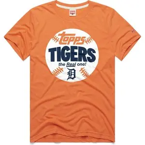 HOMAGE Detroit Tigers Mlb X Topps Baseball The Real One Tri-blend T-shirt - Orange