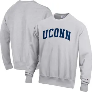 Champion Uconn Huskies Reverse Weave Fleece Sweatshirt - Gray