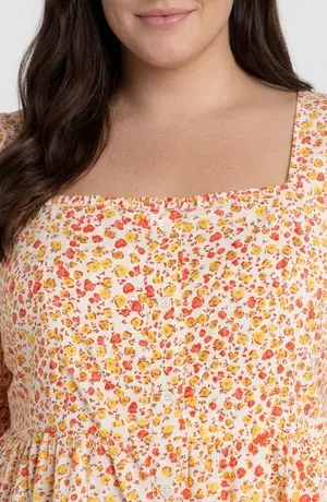 LIVERPOOL Floral Print Peplum Top