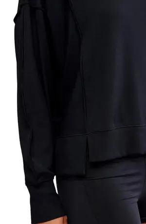 Free People All My Love Long Sleeve Rib T-shirt - Black