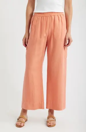 NIC+ZOE Eliot Wide Leg Cargo Pants - Persimmon