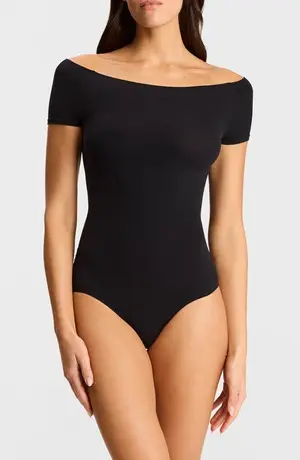 Commando Ballet Off-the-shoulder Cap Sleeve Bodysuit