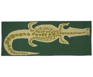 COLD PICNIC Wool Flat Weave Crocodile Runner - One-color