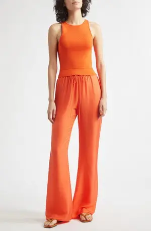 TOCCIN Nela Drawstring Flared Pants - Flame
