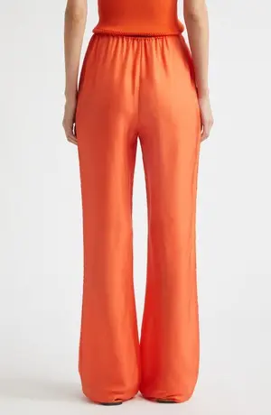 TOCCIN Nela Drawstring Flared Pants - Flame