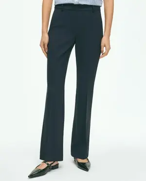 Brooks Brothers S The Essentials Stretch Wool Flare Leg Trousers - Navy
