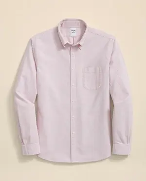 Brooks Brothers Friday Oxford Shirt, Candy Striped | | Small Red