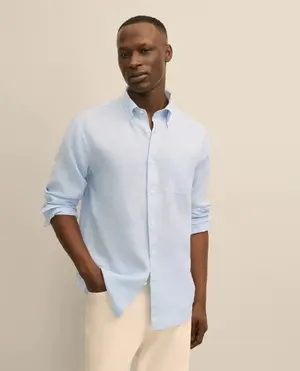 Brooks Brothers Irish Linen Sport Shirt - Light Blue