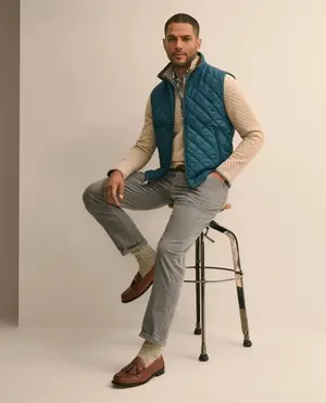 Brooks Brothers Brooks Brothers Paddock Diamond Quilted Vest Blue