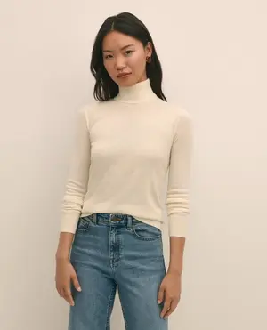 Brooks Brothers Ultimate Merino Wool Turtleneck Sweater - Ivory