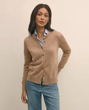 Brooks Brothers Ultimate Merino Twinset Cardigan Sweater | | Small - Camel