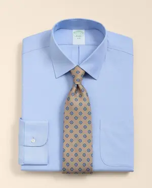 Brooks Brothers Explorer Collection Non-iron Twill Ainsley Collar, Dress Shirt - Hydrangea