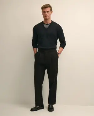 Brooks Brothers Cotton Herringbone Gurkha Pants - Black
