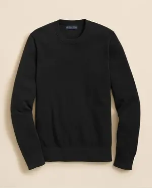Brooks Brothers Supima Cotton Pique Crewneck Sweater - Black