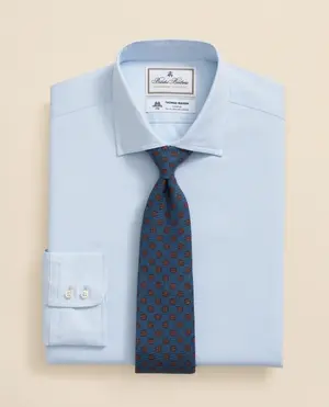 Brooks Brothers X Thomas Mason Cotton Pinpoint Oxford English Collar Dress Shirt - Light Blue