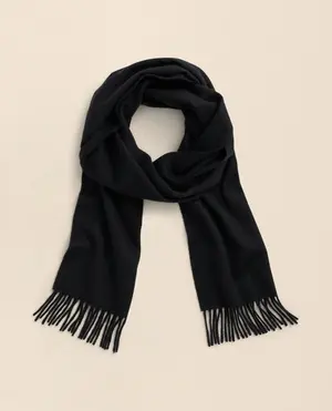 Brooks Brothers Cashmere Fringed Scarf - Black