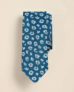 Brooks Brothers Linen-silk Daisy Tie - Blue