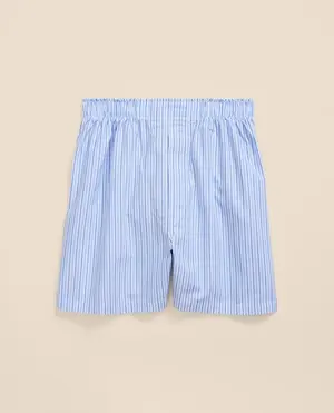 Brooks Brothers Cotton Broadcloth Striped Boxers - Blue
