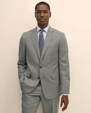 Brooks Brothers Classic Fit Wool Mini Houndstooth 1818 Suit - Grey