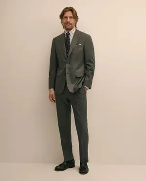 Brooks Brothers Explorer Collection Slim Fit Wool Pinstripe Suit Pants - Grey