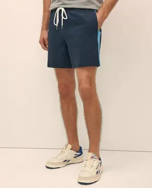 Brooks Brothers Double Faced Cotton Blend Pique Shorts - Navy