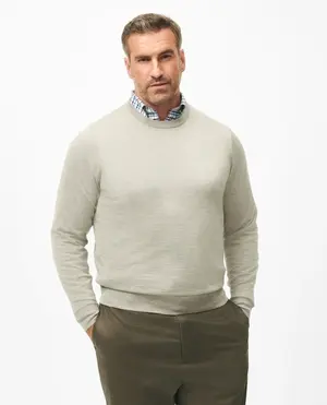 Brooks Brothers Big & Tall Ultimate Merino Wool Crewneck Sweater - Grey