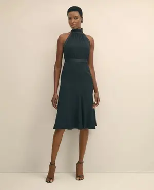 Brooks Brothers Crepe Halter Dress - Black