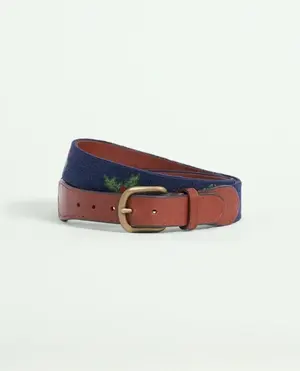Brooks Brothers Smathers & Branson Needlepoint Belt - Multicolor
