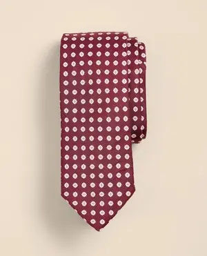 Brooks Brothers Silk-linen Flower Neck Tie - Medium Red