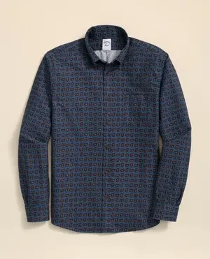 Brooks Brothers Friday Shirt, Oxford Paisley | | Small - Navy