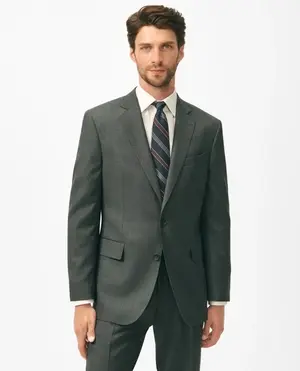 Brooks Brothers Classic Fit Wool Windowpane 1818 Suit | | 48 Regular Charcoal