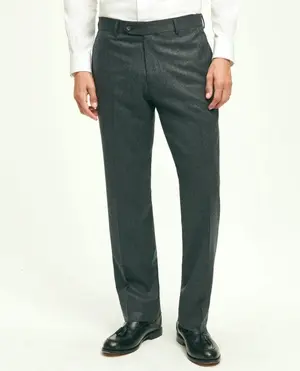 Brooks Brothers Traditional Fit Wool Flannel Dress Pants - Charcoal