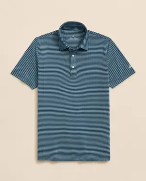 Brooks Brothers Performance Series Vintage Stripe Pique Polo Shirt - Blue