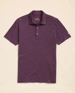 Brooks Brothers Performance Series Vintage Stripe Pique Polo Shirt - Navy
