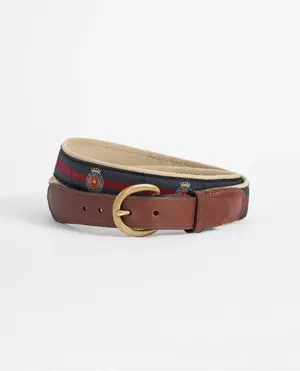 Brooks Brothers Ribbon Overlay Crest Belt